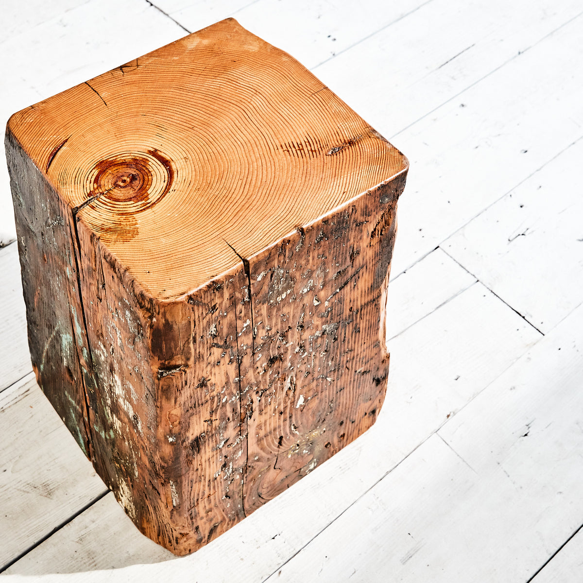 Heritage Beam Stool | Industrial Wood Seating – J&S Custom Furniture Co ...