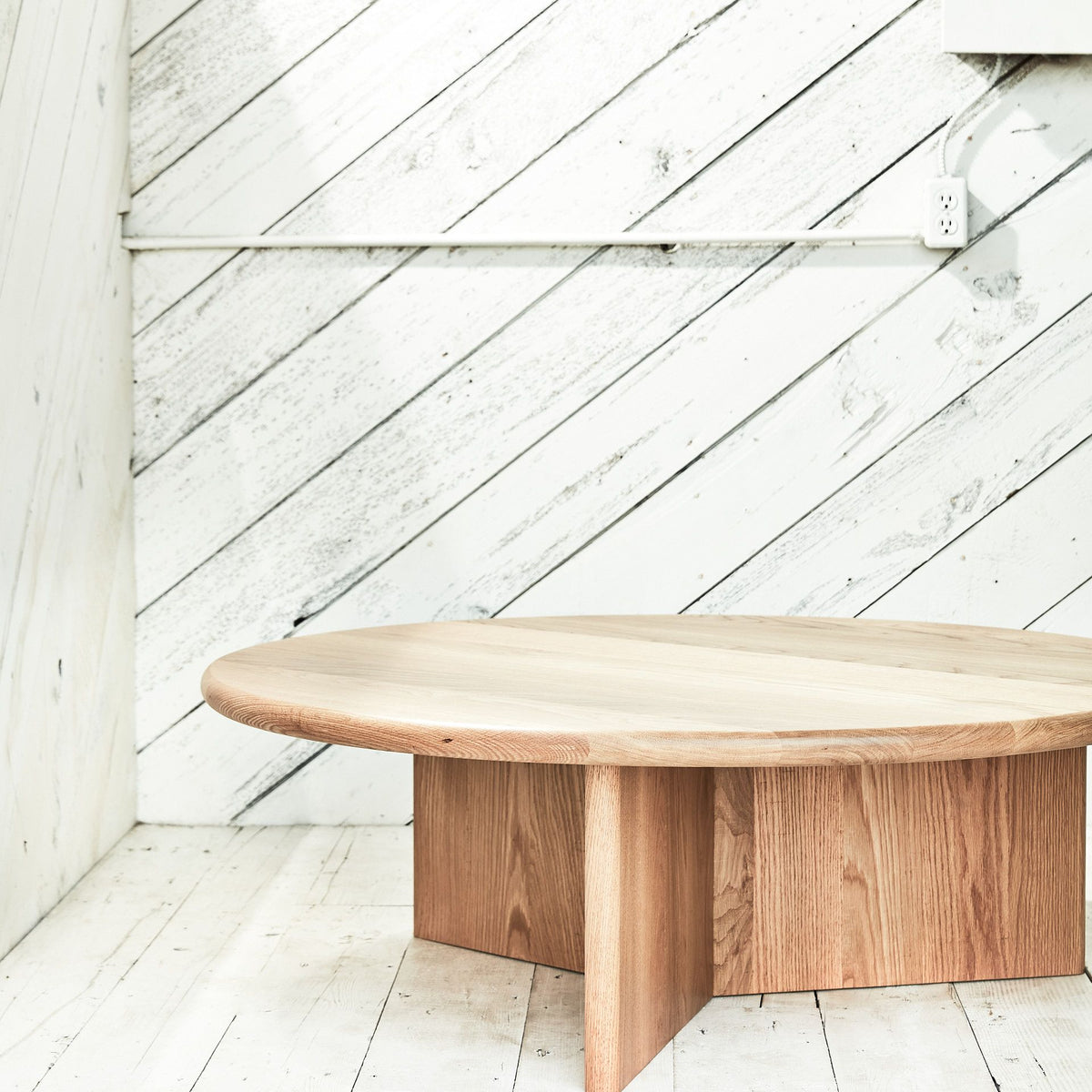 Monolith Round Coffee Table | Solid Wood with Bullnose Edge & Tri-Leg ...